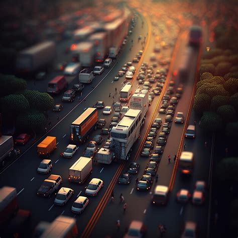 Premium Ai Image Ai Generated Illustration A Huge Traffic Jam And