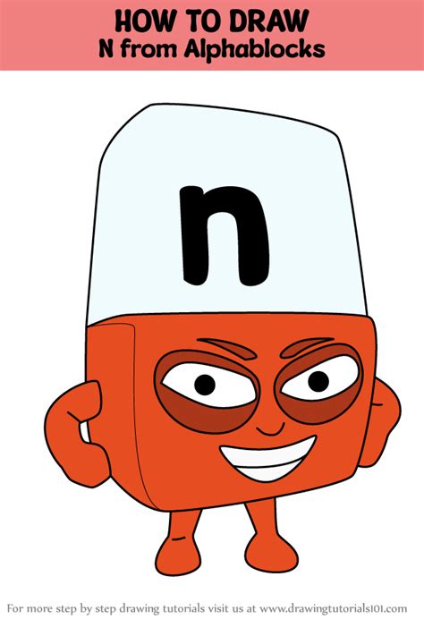 How To Draw N From Alphablocks Alphablocks Step By Step