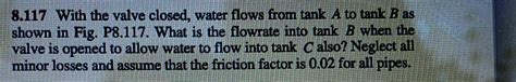 Solved With The Valve Closed Water Flows From Tank A To Tank B As Sho TutorBin