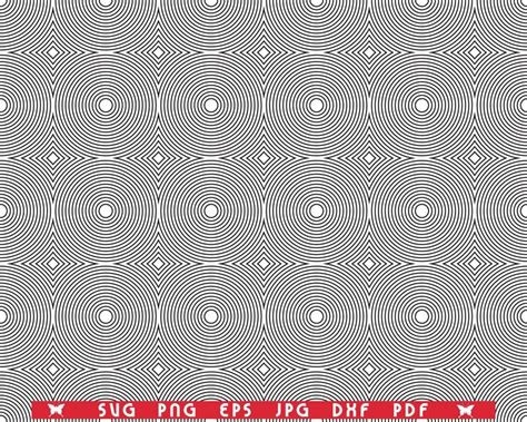 Svg Concentric Circles Seamless Pattern Digital Clipart Files Eps