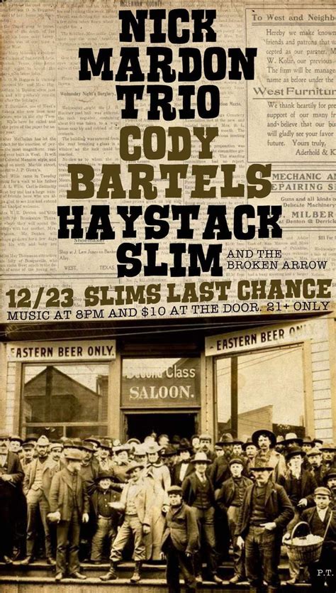 Nick Mardon Trio Cody Bartels Haystack Slim Sat Dec 23