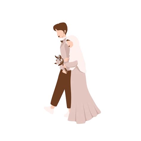 무슬림 결혼 부부의 일러스트레이션 프리미엄 벡터