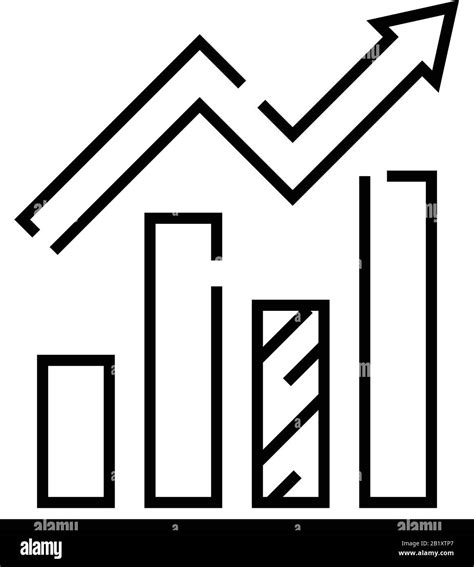 Marketing Chart Line Icon Concept Sign Outline Vector Illustration Linear Symbol Stock Vector