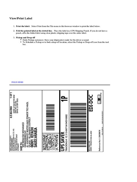 Ups Label Pdf