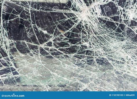 Broken Car Window An Accident On The Road Safe Movement Stock Image