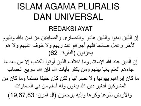 Islam Agama Pluralis Dan Universal Ppt Download