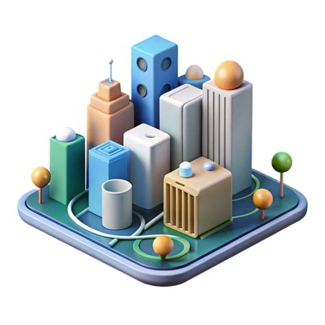 Magnificent Abstract Smart City Data Stream Visualization Isolated 57875180 Png