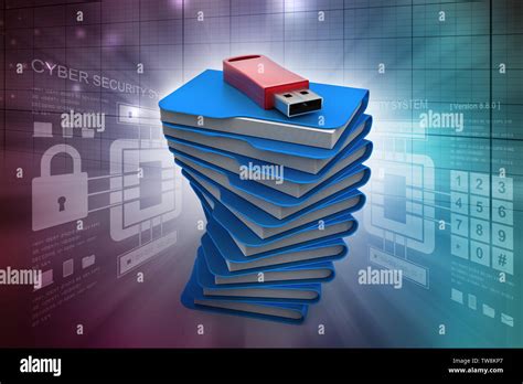 Usb Drive With File Folder Stock Photo Alamy