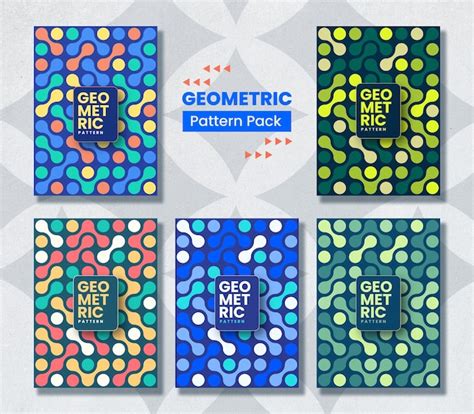 Premium Vector Vector Set Of Five Geometric Interlocking Rounded Shapes Patterns Collecion