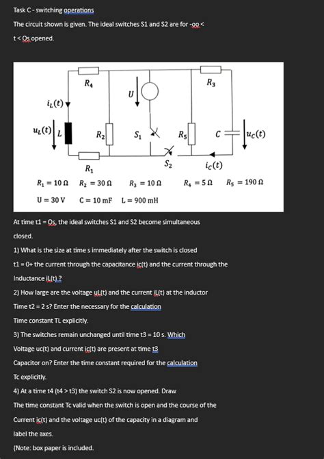 Solved Task C Switching OperationsThe Circuit Shown Is Chegg