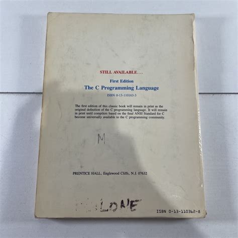 The C Programming Language 2nd Edition Brian W Kernighan Dennis M Ritchie 9780131103627 Ebay