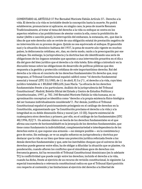 Comentario Al ArtÍculo 37 Por Bernabel Moricete Fabián Artículo 37