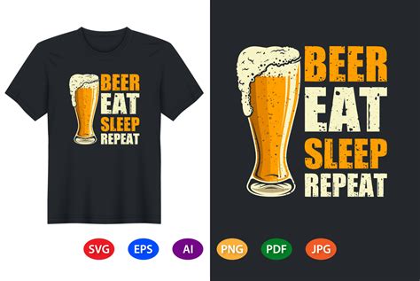 Beer Eat Sleep Repeat T Shirt Design Graphic By Rajjdesign · Creative