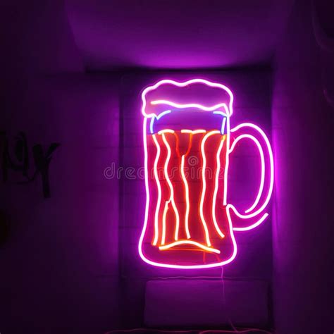 Beer Alcoholic Drink Neon Sign Bright Electric Light Signage Stock