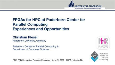 Pdf Fpgas For Hpc At Paderborn Center For Parallel Computing
