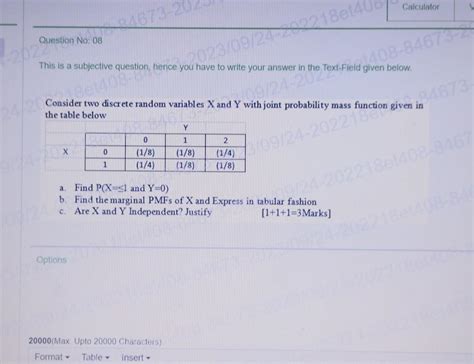 Solved Consider Two Discrete Random Variables X And Y With