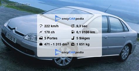 Citroën C5 HDi 170 Biturbo FAP Fiches techniques 2006 2008