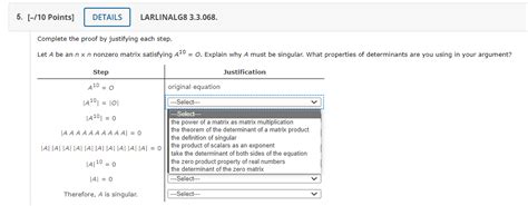 Solved 5 10 Points DETAILS LARLINALG8 3 3 068 Complete Chegg Com