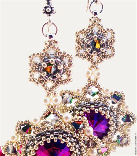 Серьги Fuchsia in silver с риволи Сваровски – купить в интернет ...