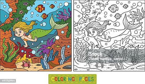 สมุดระบายสี นางเงือกน้อยและโลกทะเล ภาพประกอบสต็อก ดาวน์โหลดรูปภาพตอนนี้ 2015 กระดาษระบายสี