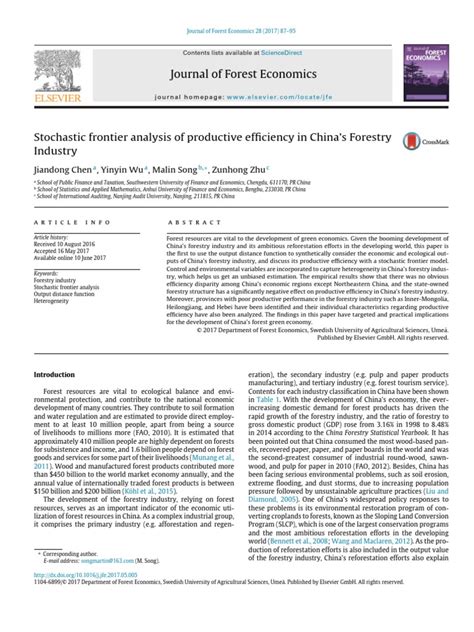 Stochastic Frontier Analysis Of Productive Efficiency In Chinas