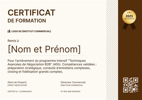 Modèle Certificat De Réalisation Formation Professionnel Et Sobre
