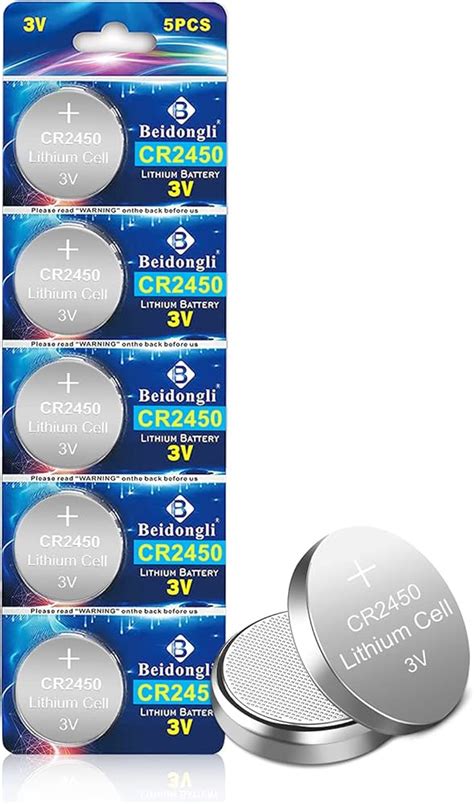 Cr 2450 Battery Tianqiu Cr2450 Lithium Batteries 5 Pack 3v Coin Cell