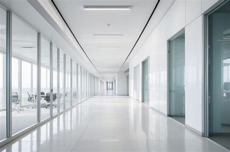 Premium Photo Bright Modern Office Corridor Spacious And Ornamented