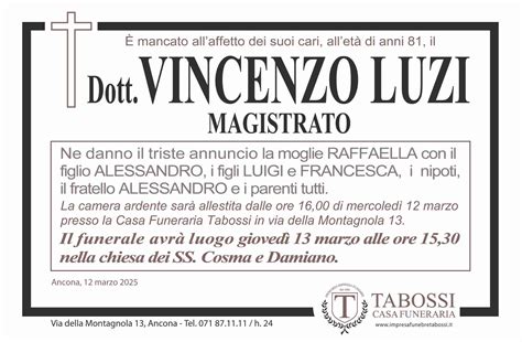 Funerali E Annunci Funebri A Ancona Vincenzo Luzi Funer24