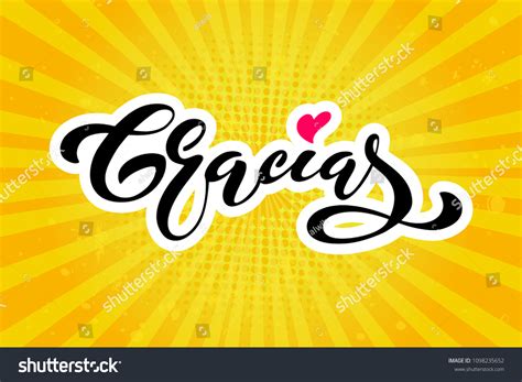 Thank You Vector Lettering Spanish Gracias Stock Vector Royalty Free Shutterstock