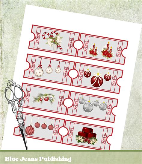 Vintage Christmas Tickets Printable Great For Tags Or Use In Junk