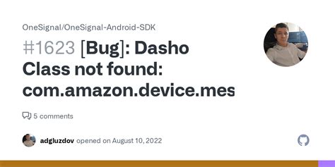 Bug Dasho Class Not Found Comamazondevicemessaging