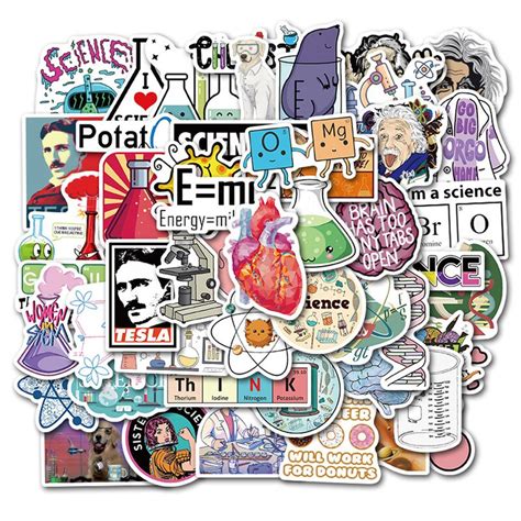 50pcs Science Sticker Funny Physical Element Educa Grandado