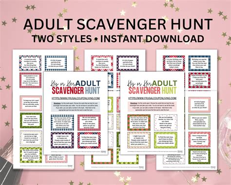 Adult Scavenger Hunt Printable At Home Adult Scavenger Hunt Etsy