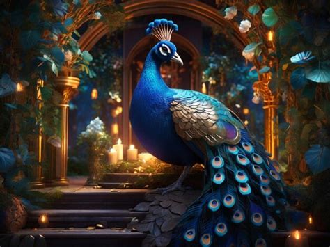 Peacock Posing Premium Ai Generated Image