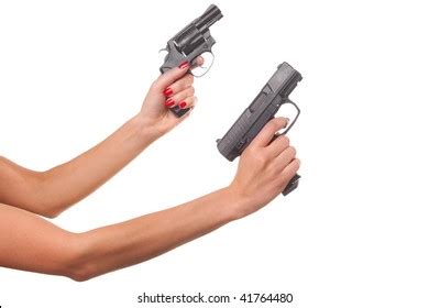 Womans Hand Gun Isolated On White Stock Photo Shutterstock