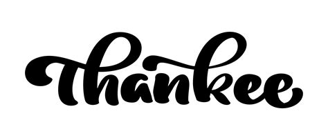 Vector Hand Drawn Calligraphy Lettering Text Thanks Elegant Modern