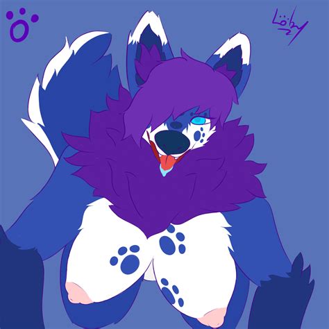 Rule 34 Anthro Blue Body Blue Eyes Bodily Fluids Breasts Female Fluffy Hair Hi Res Inner Ear