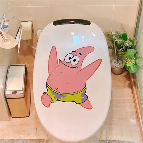 Funny Toilet Stickers Cartoon Toilet Cover Decorative Stickers Seamless