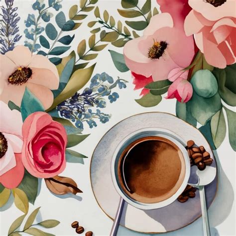 Kaffee Mit Blumen Vektoren Und Illustrationen Zum Kostenlosen Download Freepik