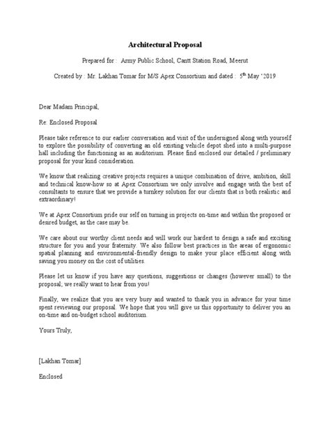 Architectural Proposal Pdf Business