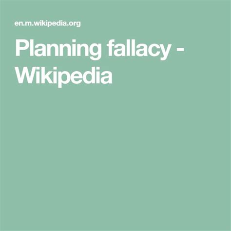 Planning Fallacy Definition And Examples