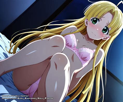 Rule 34 Ahoge Ai Generated Asia Argento Blonde Hair Bra Female Female Green Eyes Hell Pantsu