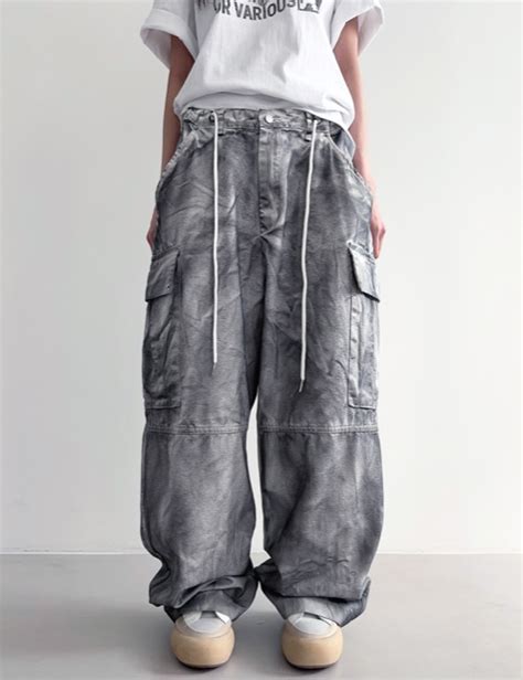 gray dirty string cargo pants 로웨어 LOWEAR