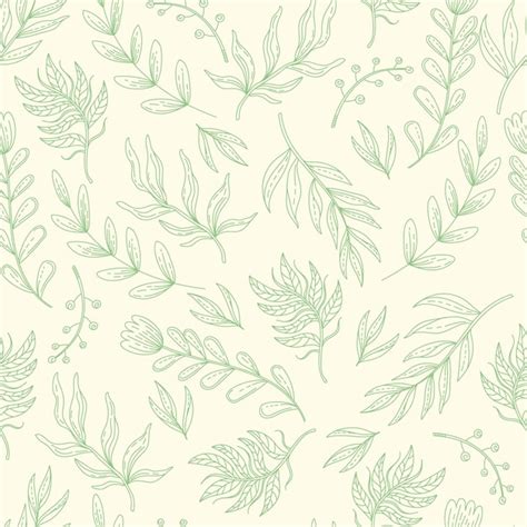 Premium Vector Seamless Pattern Abstract Line Art Herbs Vector Illustration
