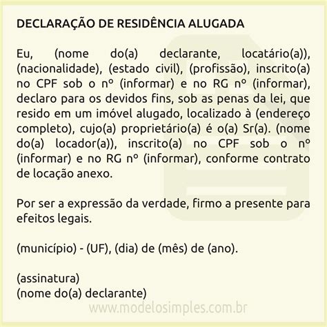 Declaração De Aluguel Sem Contrato Retoedu Declaração De Aluguel Sem Contrato Retoedu