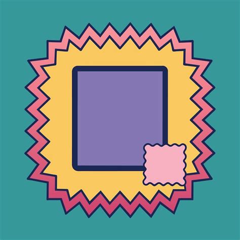 Premium Vector Rectangle Shape Frame With Zigzag Edge Rectangular Jagged Curved Box Element