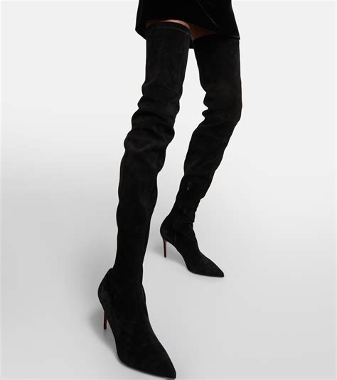 Kate Botta 85 Suede Over The Knee Boots In Black Christian Louboutin Mytheresa