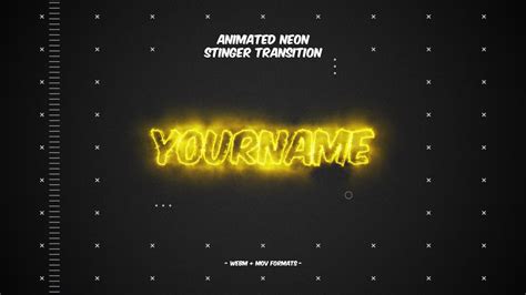 Animated Stinger Transition For Obs Personalized Custom Neon Lightning
