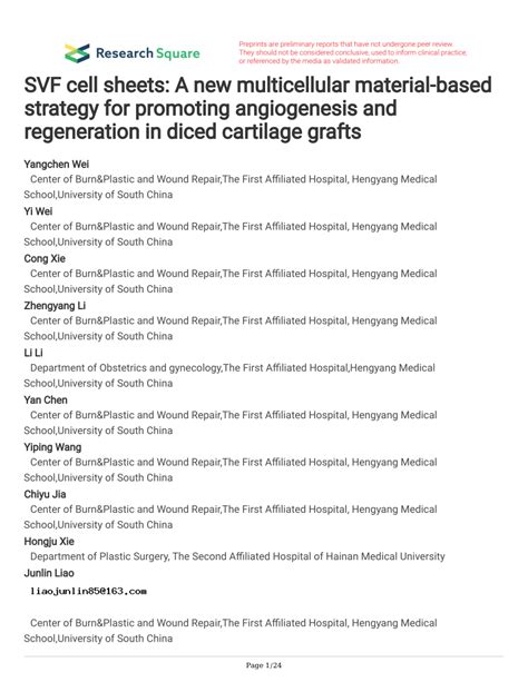 Pdf Svf Cell Sheets A New Multicellular Material Based Strategy For